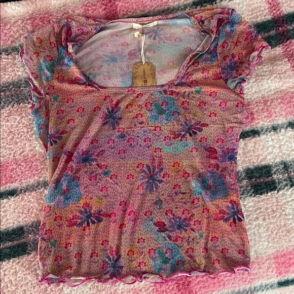 NATURAL LIFE | Tops | Natural Life Multicolor Floral Mesh Blouse | Poshmark